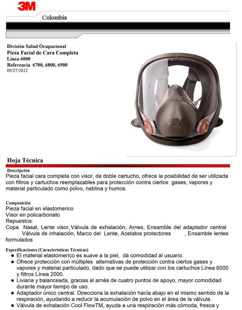 Mascara Completa 3M 6800 – Comercial Marrojo