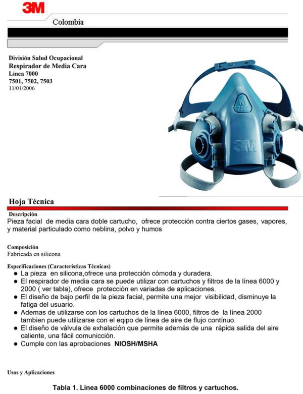 Respirador 3M 7502 – Comercial Marrojo